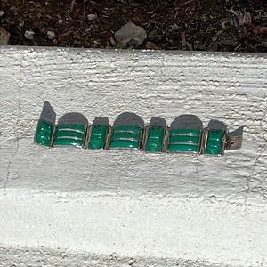 Taxco | Jewelry | Gorgeous Mcm Mexican Silver And Green Mask Panel ...